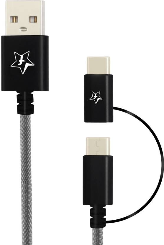 Flipkart SmartBuy 2 in 1 Micro USB & Type C Sync Charge Cable (1 m ...