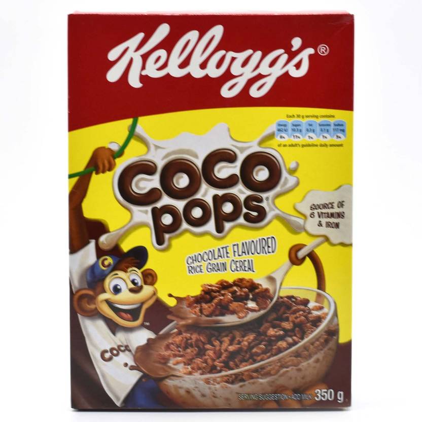 Kellogg's Coco Pops Chocolate flavoured Rice Grain Cereal- 350g Box ...