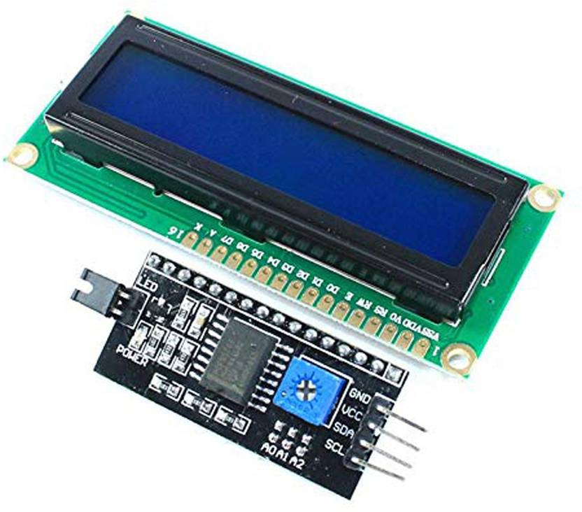 Easy Electronics 16x2 LCD Blue with I2C Module for Arduino Display ...