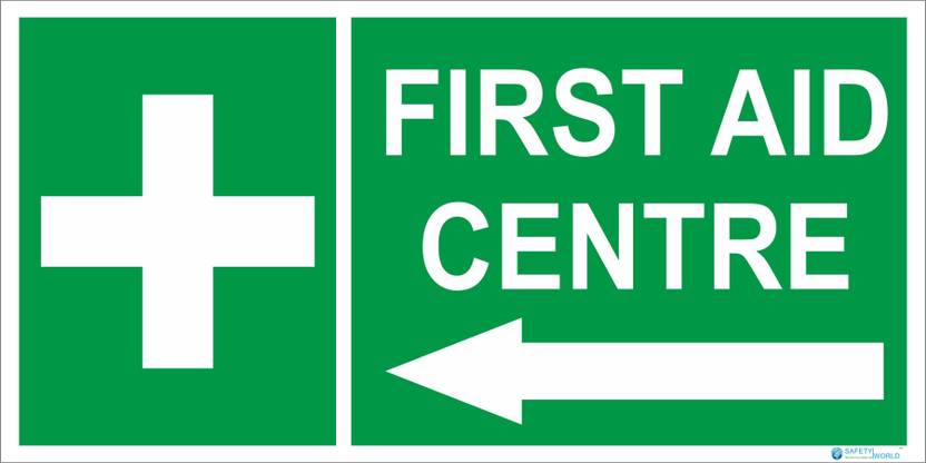 Safety World First Aid Sign-About First Aid Center-Left Side Direction ...