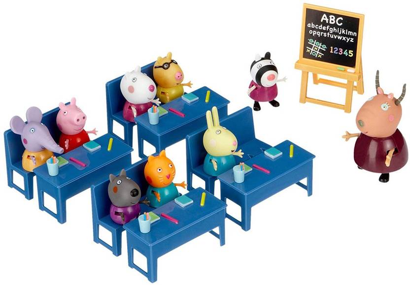 IndusBay Cute Peppa and Friends at School Class Room Play Set with ...
