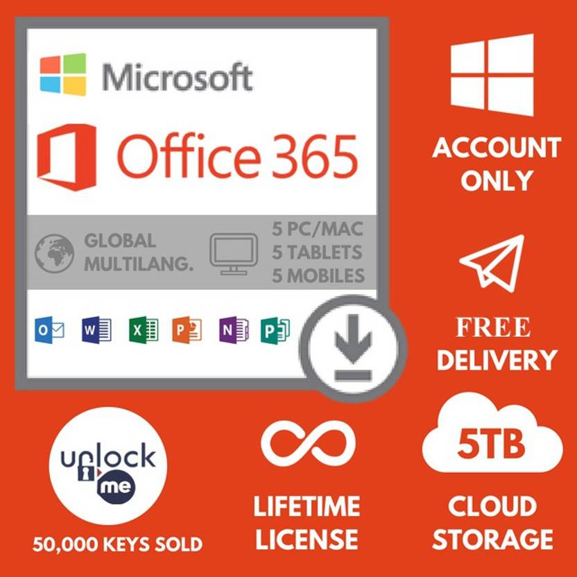 MICROSOFT Office 365 - 5 PC, lifetime Subscription Price in India - Buy ...