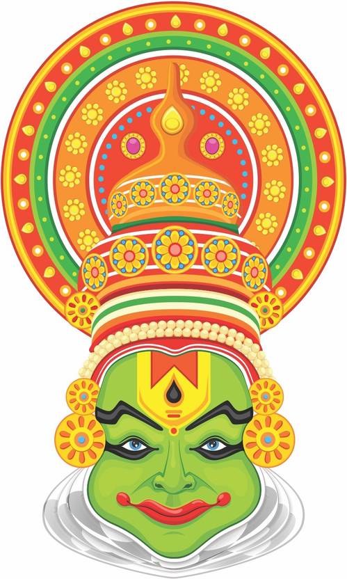 StickMe 70 cm Traditional Kerala Kathakali Dance Wall Sticker -SM1002 ...