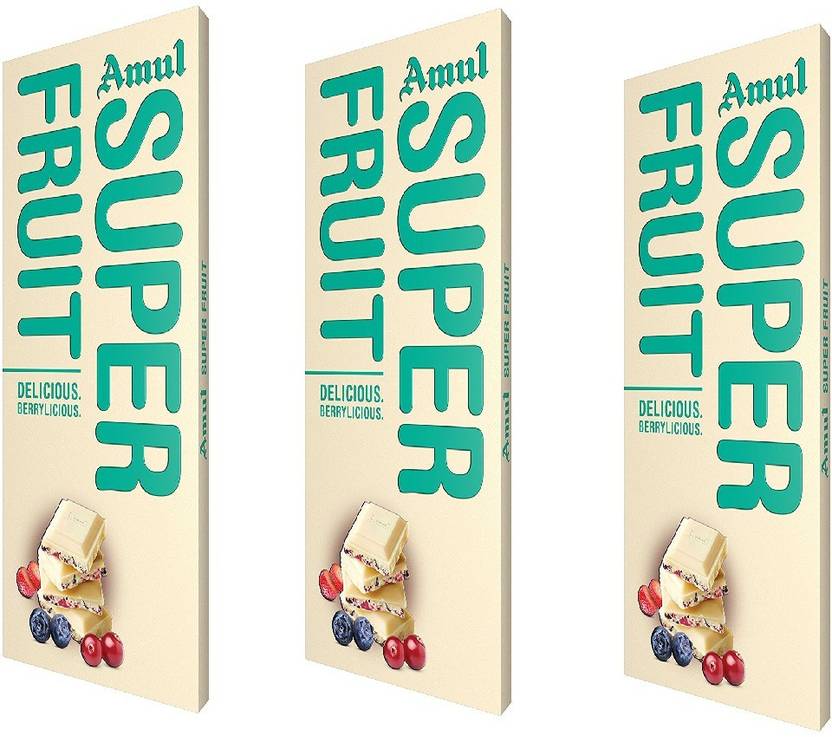 Amul Combo of 3 SuperFruit White Chocolate (150g X3) Bars Price in ...