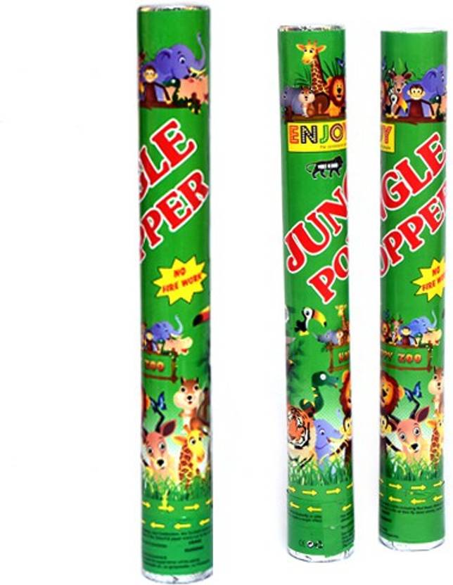 ENJOY Green Jungle Party Poppers 40cm Long for Birthday Party ...