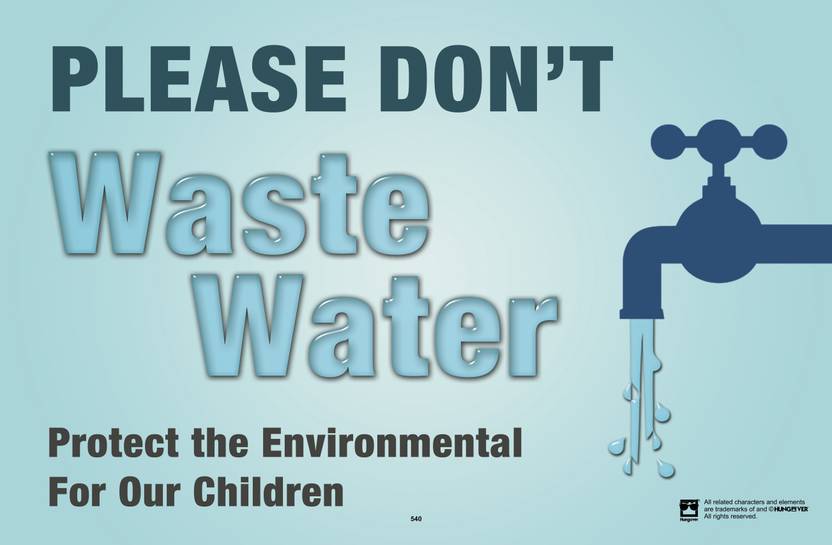 Please Don’t Waste Water Quote, Framed Poster for Home & Office Fine ...