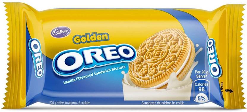 Cadbury Oreo Golden Vanilla Flavored Sandwich Biscuits, 51.5g (Pack of ...