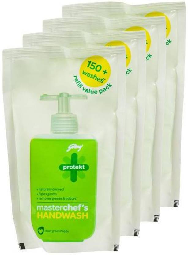 Godrej Protekt master chef hand wash (4 x 180 ml) Hand Wash Pouch ...