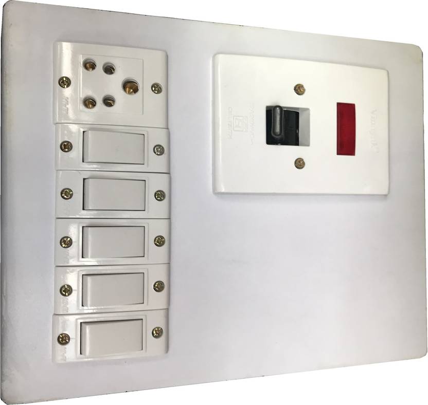 Engarc Heavy Duty Electric Switch Board 5 Switches,1 Sockets,1 DP 6 A ...