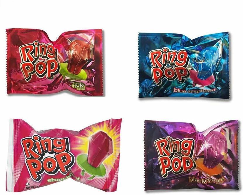 Ring Pop Hard Candy's 4 Combo Flavours (Black Currant, Strawberry, Cola ...