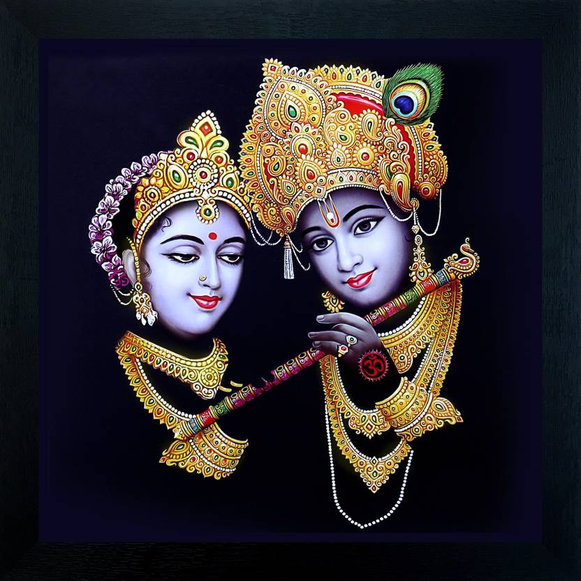 Madhav art Lord Radha Krishna Religious Digital Images Ink 12 inch x 12 ...
