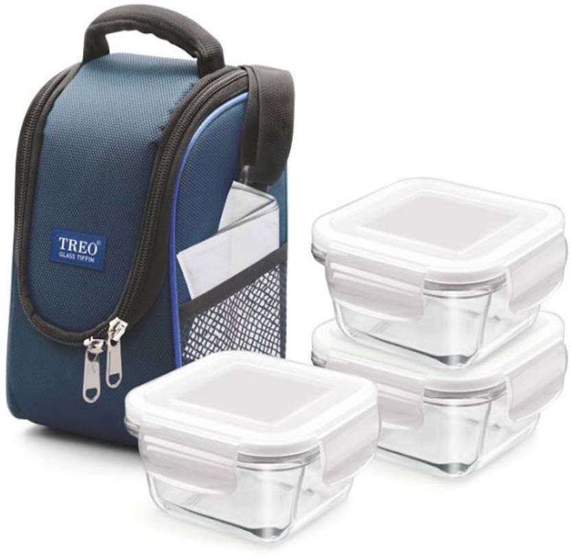 Flipkart.com | TREO Health First Glass Tiffin Box With Cover 3 ...