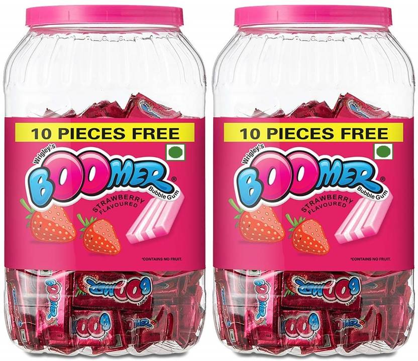 Boomer Flavoured Chewing Gum Big Jar , 396g (pack of 2) Strawberry ...