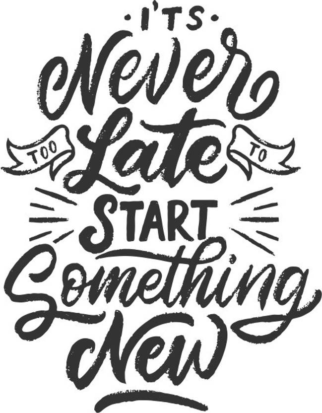 Its Never Late Start Something Sticker Poster Motivational Poster