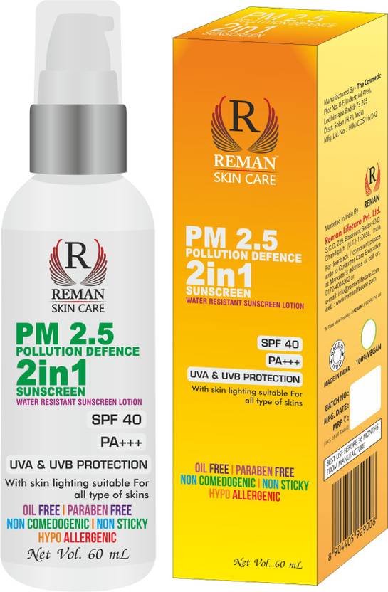 REMAN Sunscreen - SPF 50 PA+++ PM 2.5 POLLUTION DEFENCE 2in1 SUNSCREEN ...