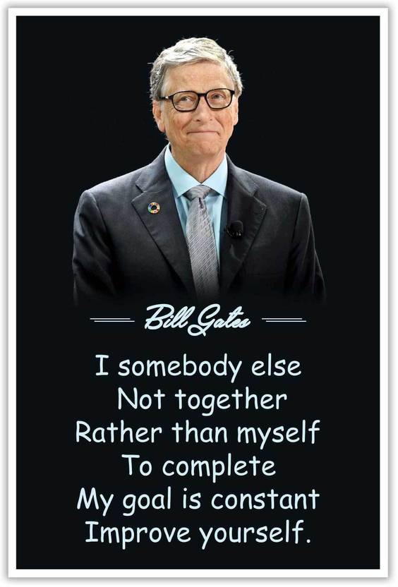 Motivational Thought Of Bill Gates Paper Poster Paper Print - Quotes ...