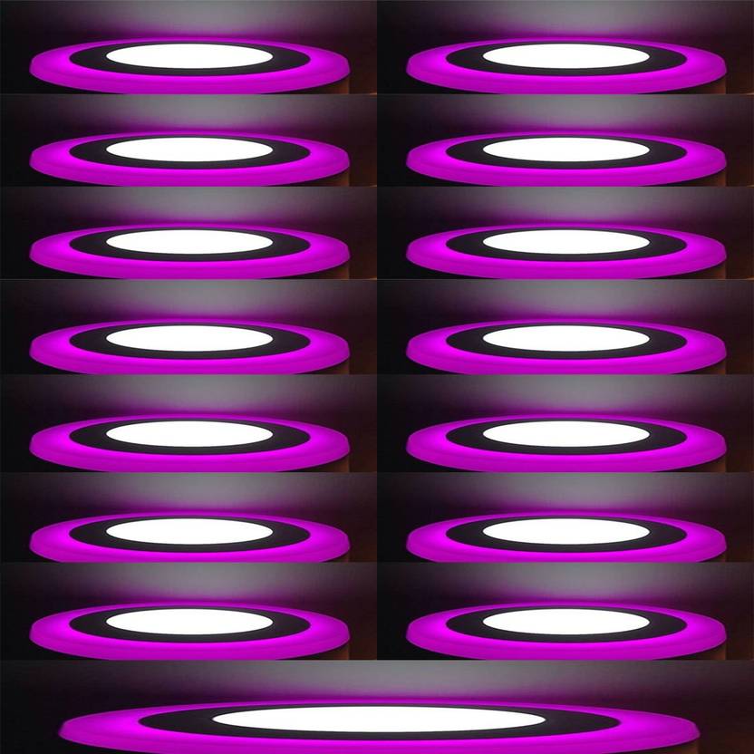 GALAXY 6 watt (3+3) LED Round Panel Light Ceiling POP Down Indoor Light ...