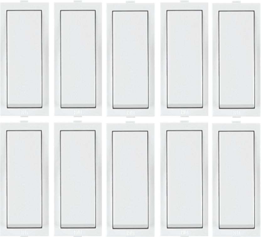 ANCHOR ROMA WHITE, 10AX, 1 WAY SWITCH (10 Nos Switches) 10 A One Way ...