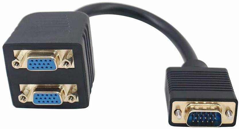 Tobo VGA Cable 0.25 m 1 VGA Male to 2 VGA Female VGA Monitor Y Splitter ...
