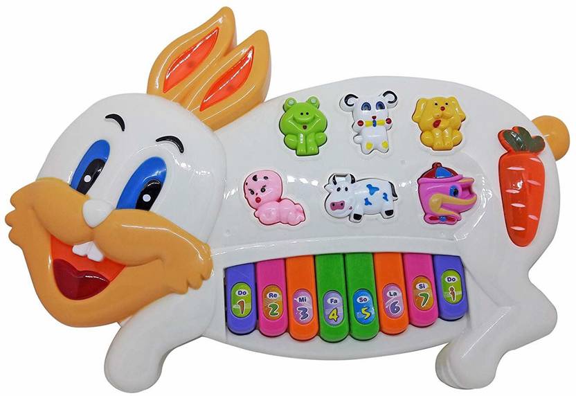 THE SHEERAN MULTI COLOR RABBIT PIANO WITH MUSIC AND LIGHTING EFFECT ...
