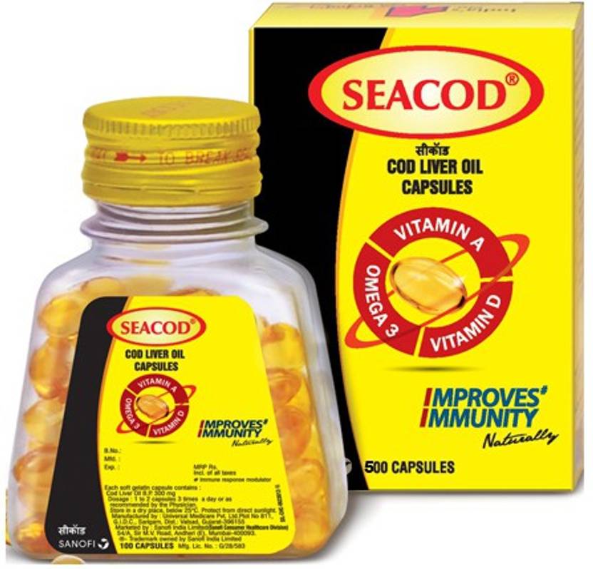 seacod Cod liver Oil Capsules (Improve Immunity), 110 Cap Price in ...