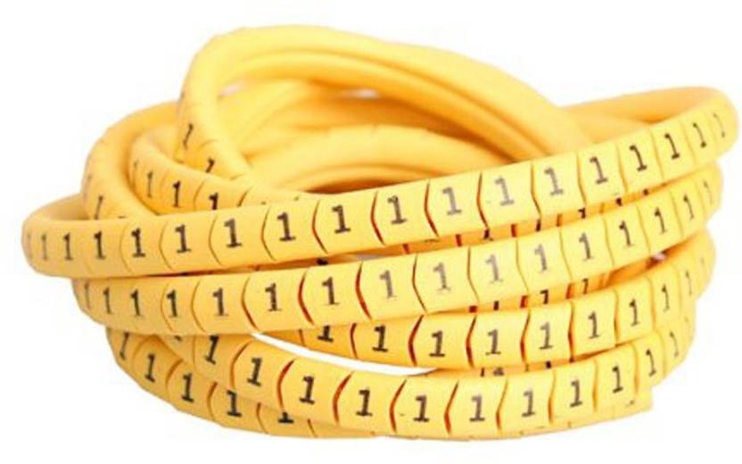 RIVER FOX LAN Cable 5 m 0 to 9 Numbers Yellow Flexible PVC Cable Marker ...