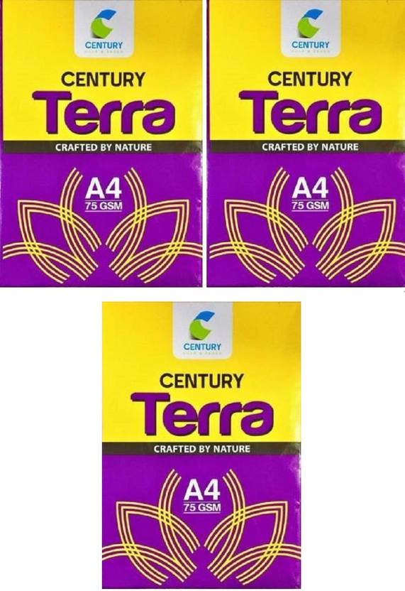 Flipkart.com | CENTURY TERRA Pack of 3 Rims (500 Sheet Per Rim) A4 75 ...