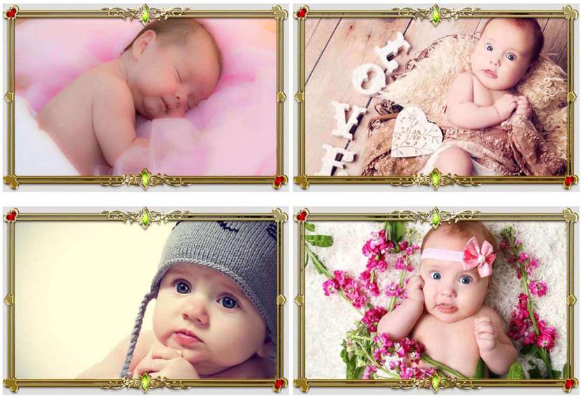 A Set of 4 Cute Baby Posters Paper Print - Children, Decorative posters ...