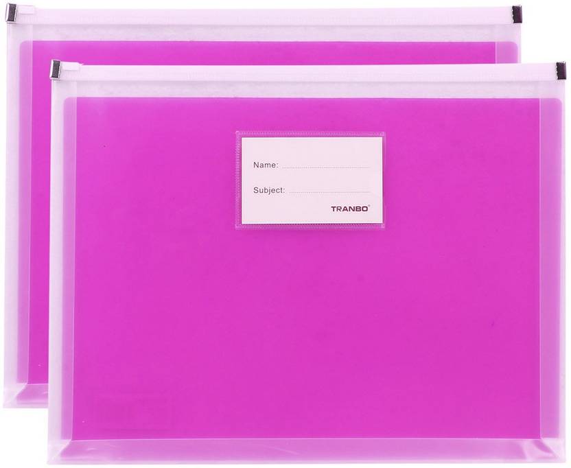 Flipkart.com | TRANBO Plastic Clear Folder Zipper File Bag Document ...