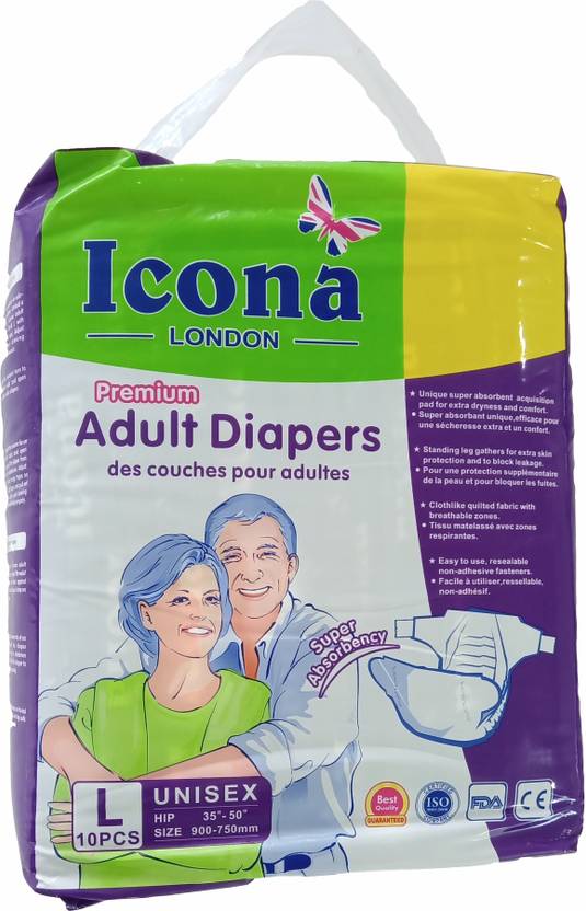 Icona London ADULT DIAPER LARGE Adult Diapers - L - Buy 10 Icona London ...