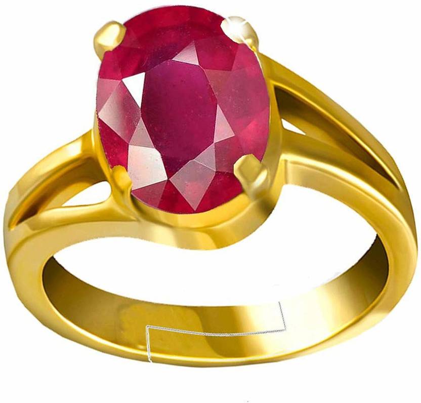CHIRAG GEMS 9.25 Carat Ruby/Manik Ring Certified Panchdhatu Birthstone ...