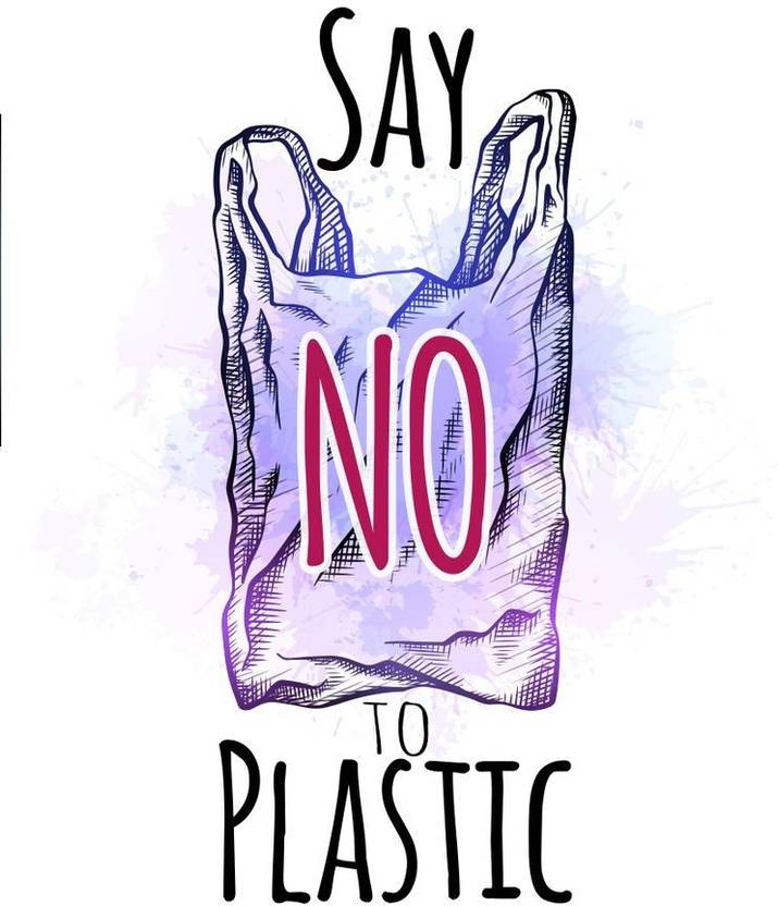 say no to plastic sticker poster|save environment|NO plastic|save earth ...