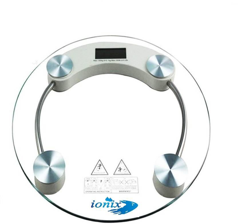 IONIX Personal Weight Machine 8mm Thick Round Transparent Glass ...