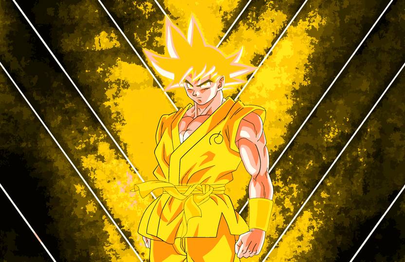 yellow goku sticker poster|dragon ball z poster|anime poster|size:12x18 ...