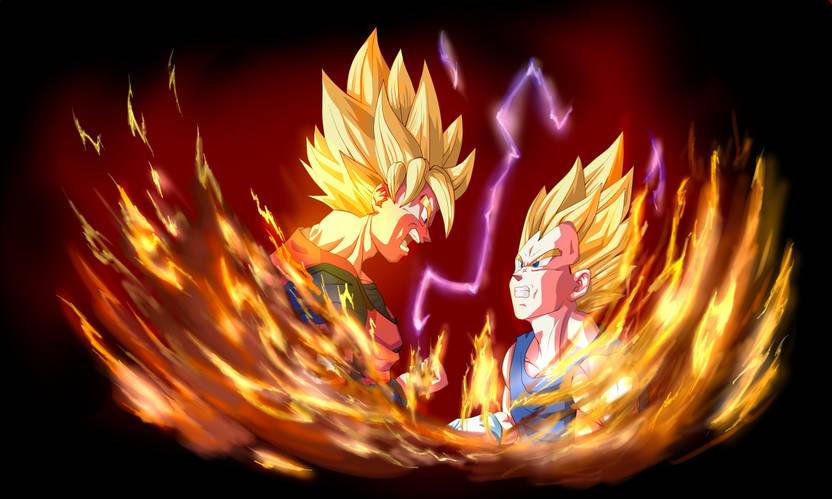 KD goku and vegeta firegoku and vegeta fire sticker poster|dragon ball ...
