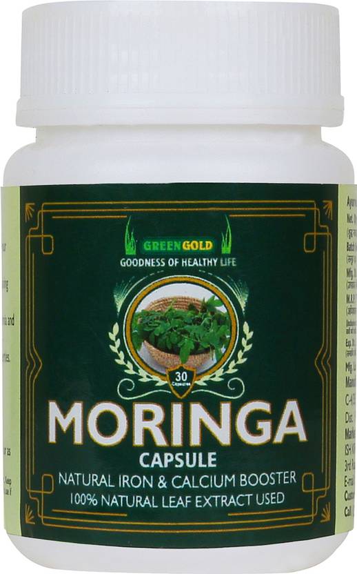 Green MORINGA Capsules Natural Iron & Calcium Booster Price in India ...