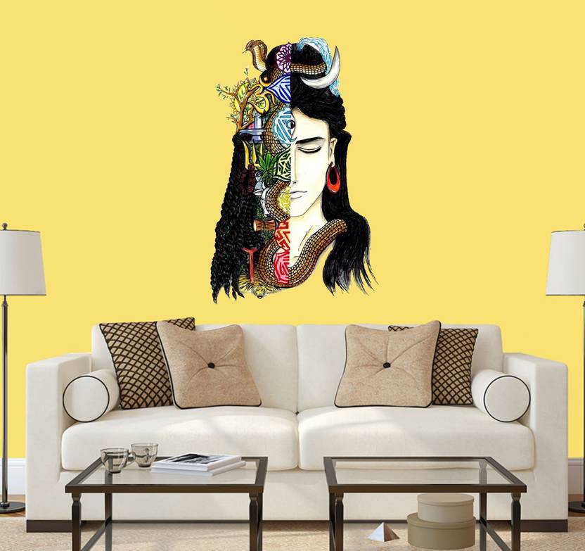 Sticker Hub 59 cm Lord Shiva Wall Sticker | Wall Sticker for Living ...