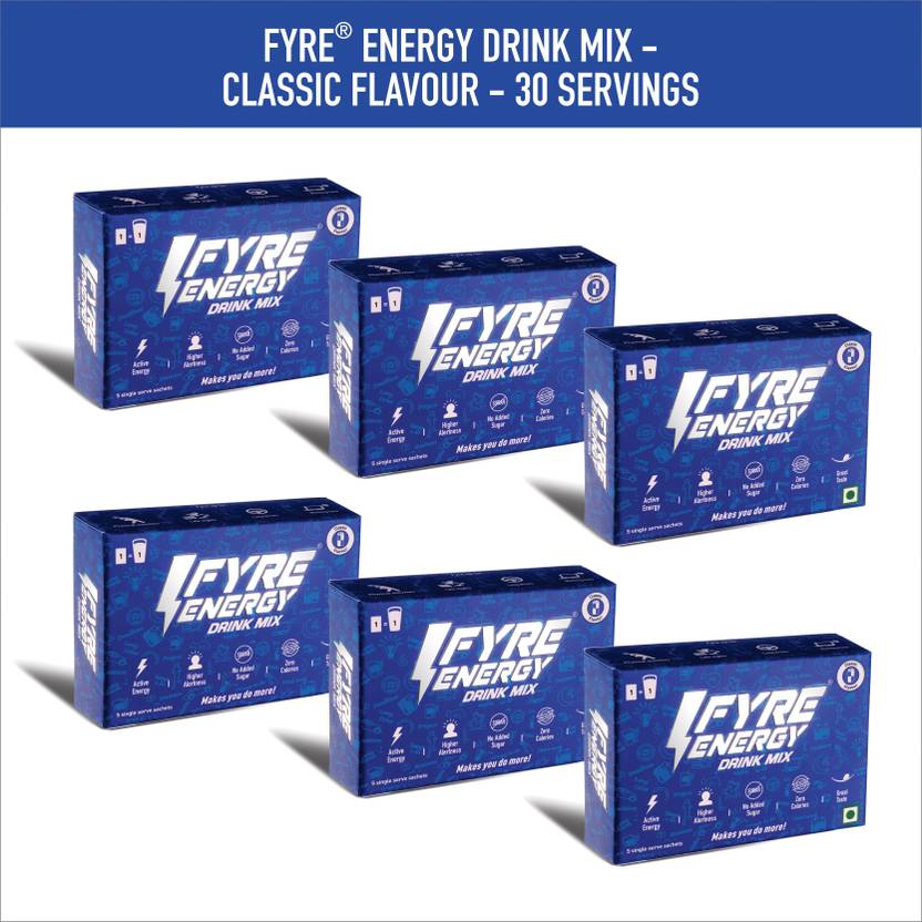 Fyre Energy Drink Mix - Classic Flavour - Pack of 30 Servings Energy ...