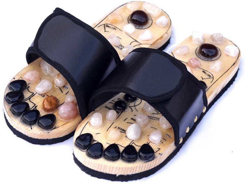 Accu Paduka Women Acupressure Massage Slippers with Natural Stone ...