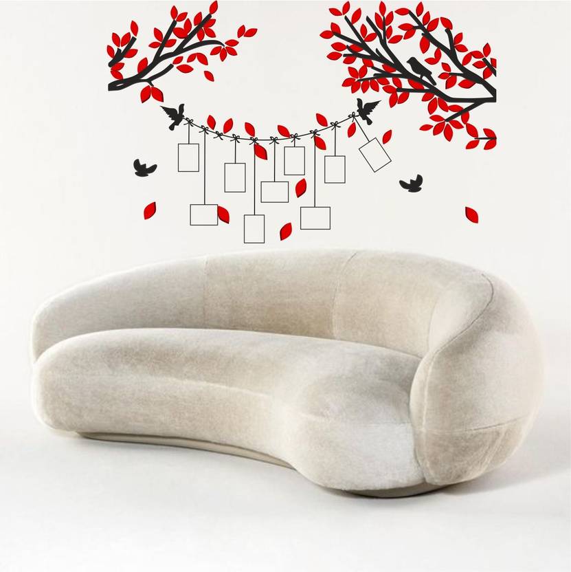 Sticker Hub 91 cm Photo Fram With beautiful tree Branch Wall Sticker ...