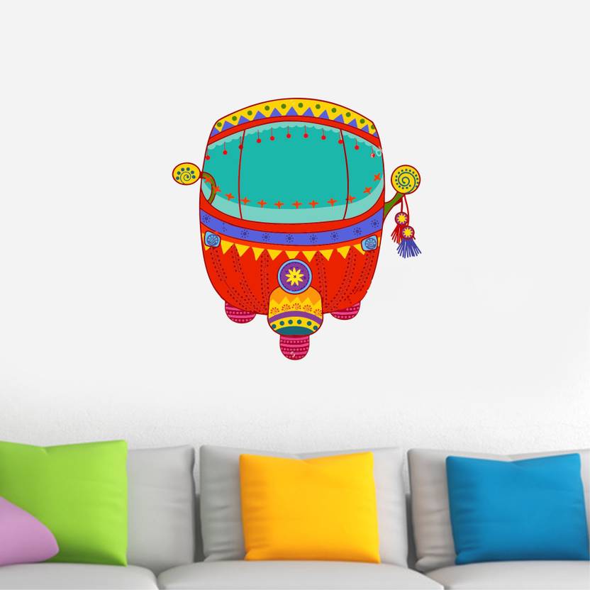 Wall Studio 81.28 cm Rajasthani auto rickshaw in Indian art style Wall ...