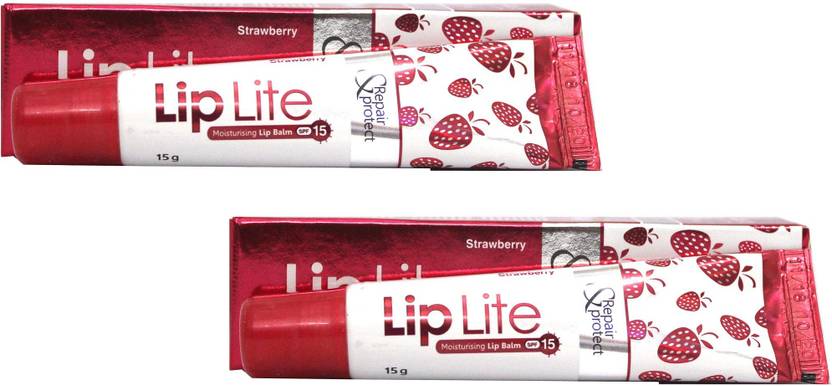 Leeford Lip Lite Strawberry Moisturizing Lip Balm with SPF 15 ( 2 Pc x ...