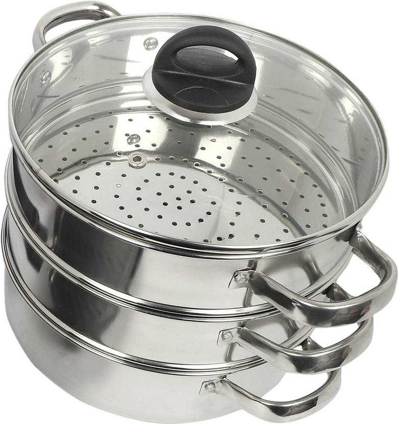 Kitchen Chef 3 Tier Momo Stainless Steel Steamer Price in India - Buy ...