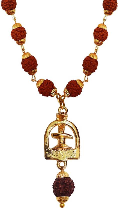rich & famous Shiv Rudraksha Gold chain With Shiva Shivling Rudraksha ...