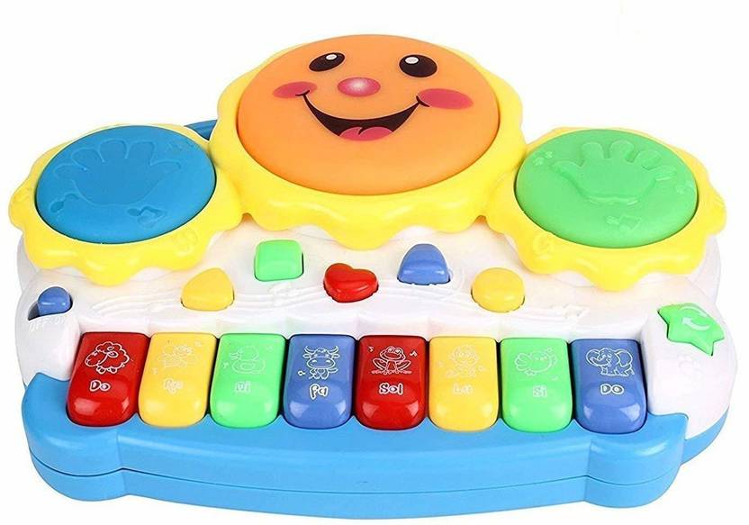 NEW PINCH Drum Keyboard Musical Toy with Flashing Lights (Colour May ...