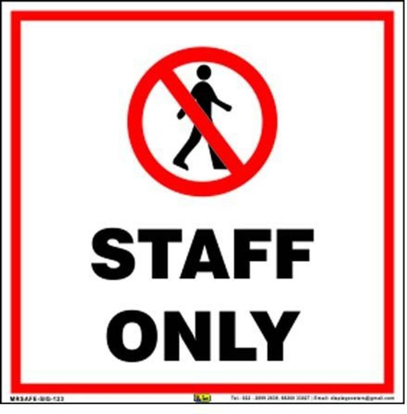 Mr. SAFE Staff Only In Hard Plastic Lamination (8 Inch X 8 Inch ...