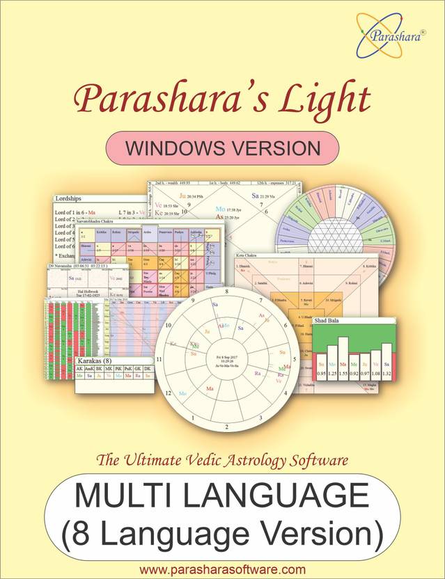 Parashara Light 9.0 8 Language Version Astrology Software (Professional ...