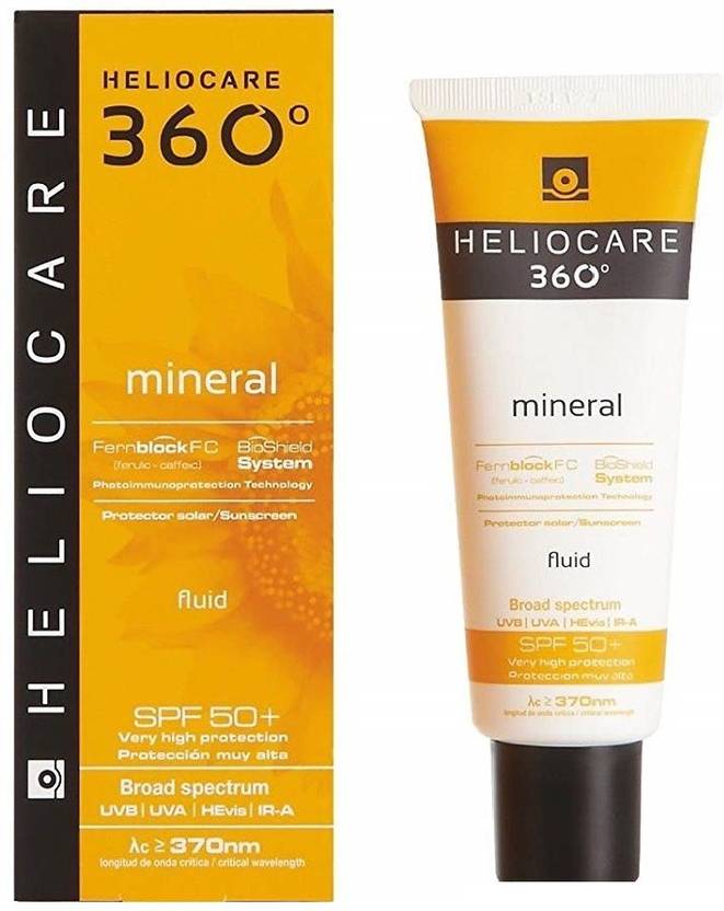 Heliocare Sunscreen - SPF 50 PA+ 360 Mineral Fluid SPF50+ 50ml - Price ...