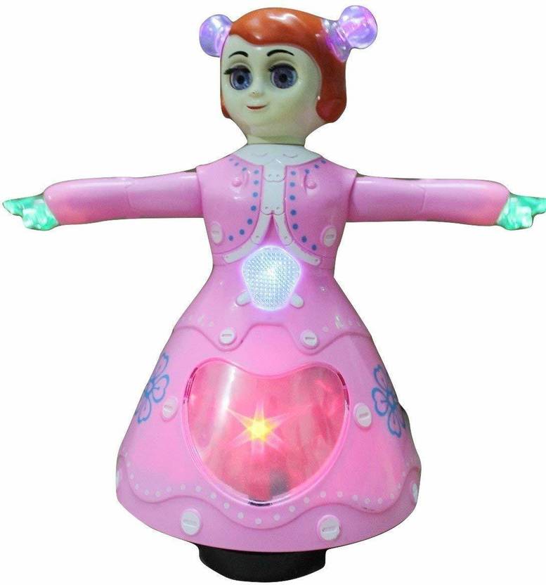 BabyBaba Dancing Doll & Rotating Angel Girl Flashing Lights with Music ...