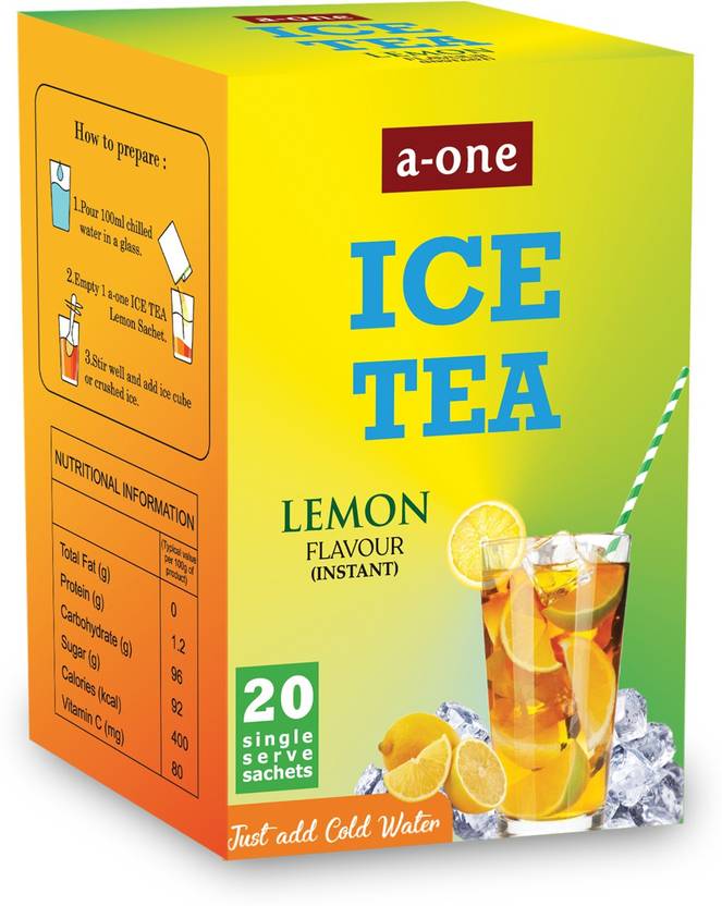 A-ONE ICE TEA Lemon Flavour Instant (20 Sachets) Lemon Iced Tea Box ...
